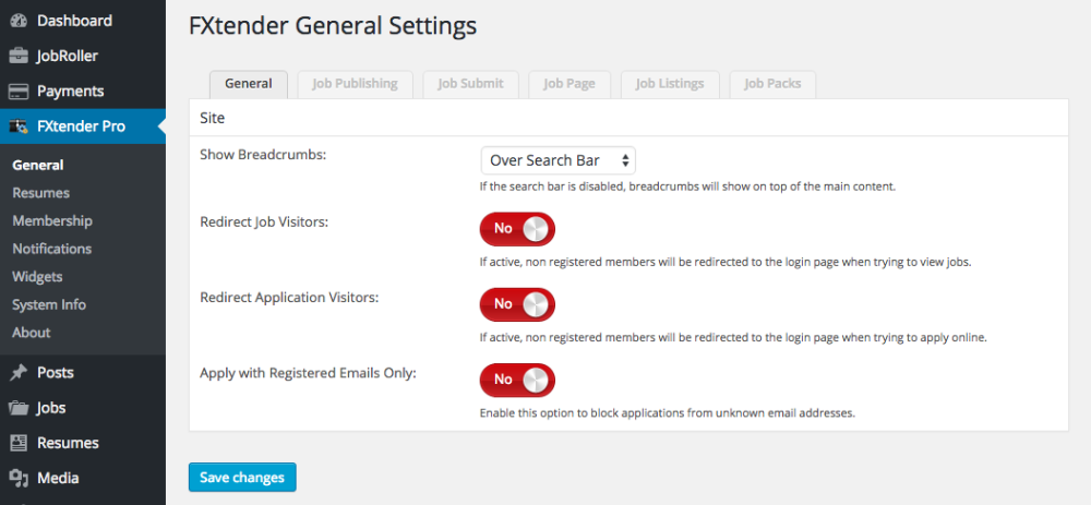 FXtender Pro JobRoller Plugin