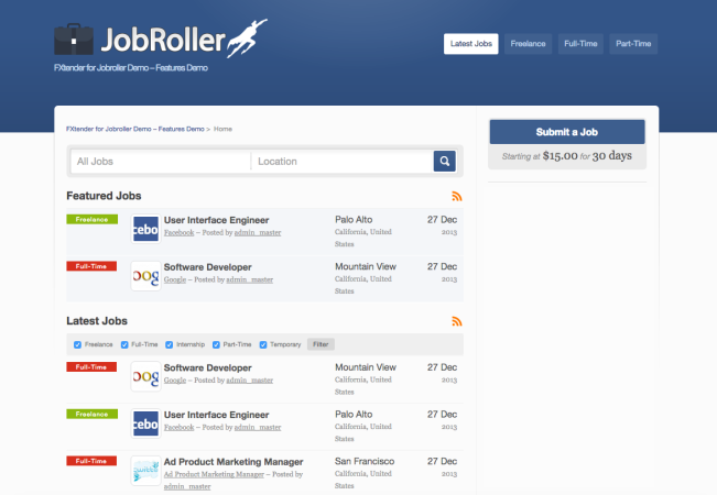 FXtender Pro JobRoller Plugin