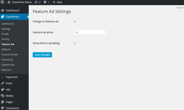 FeatureMe ClassiPress Plugin