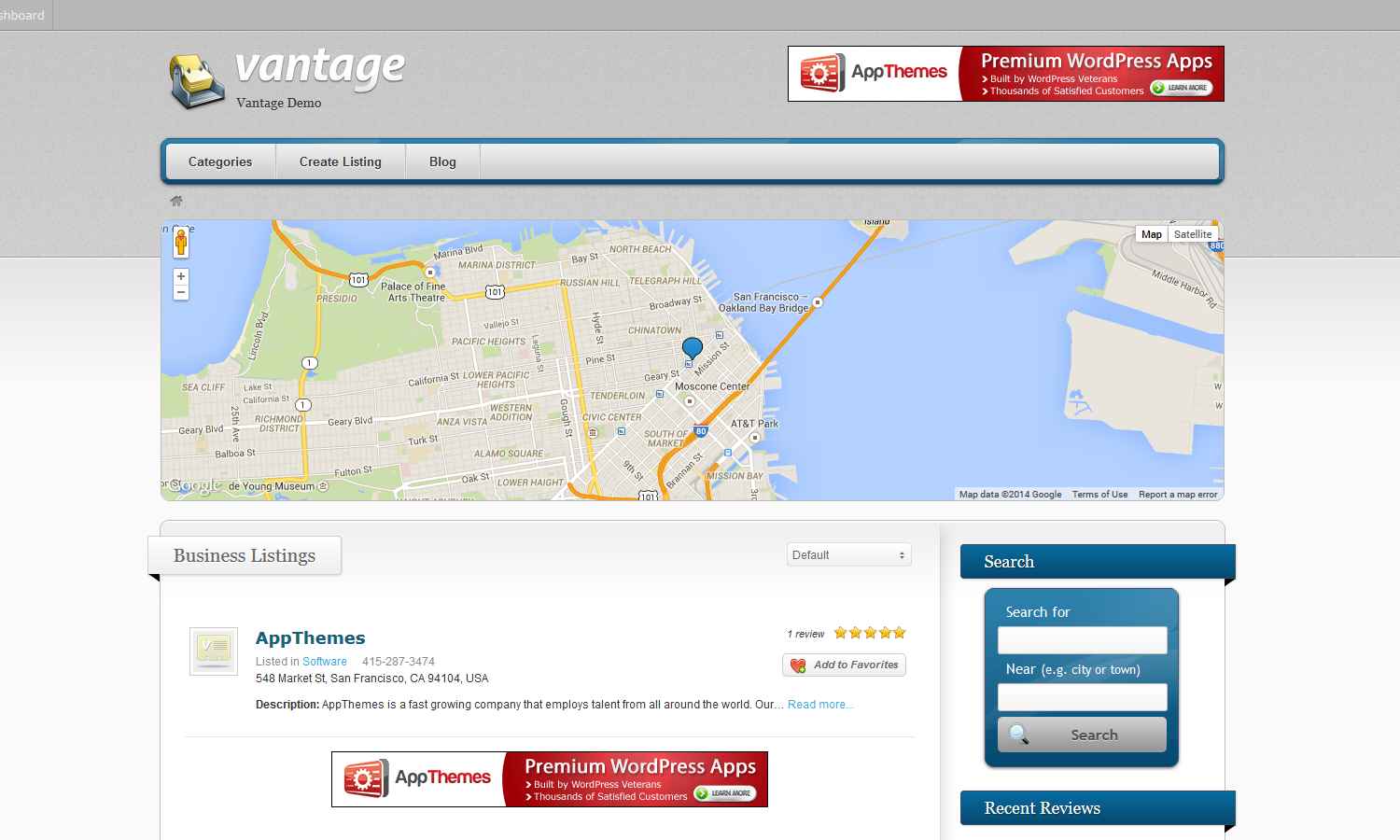 Vantage Search Widget WordPress Plugin